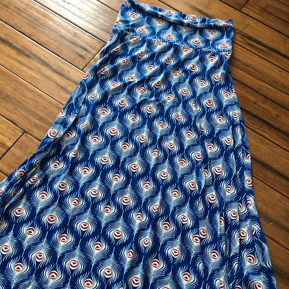 LuLaRoe | Skirts | Rare Htf Lularoe Peacock Patriotic Maxi Skirt | Poshmark